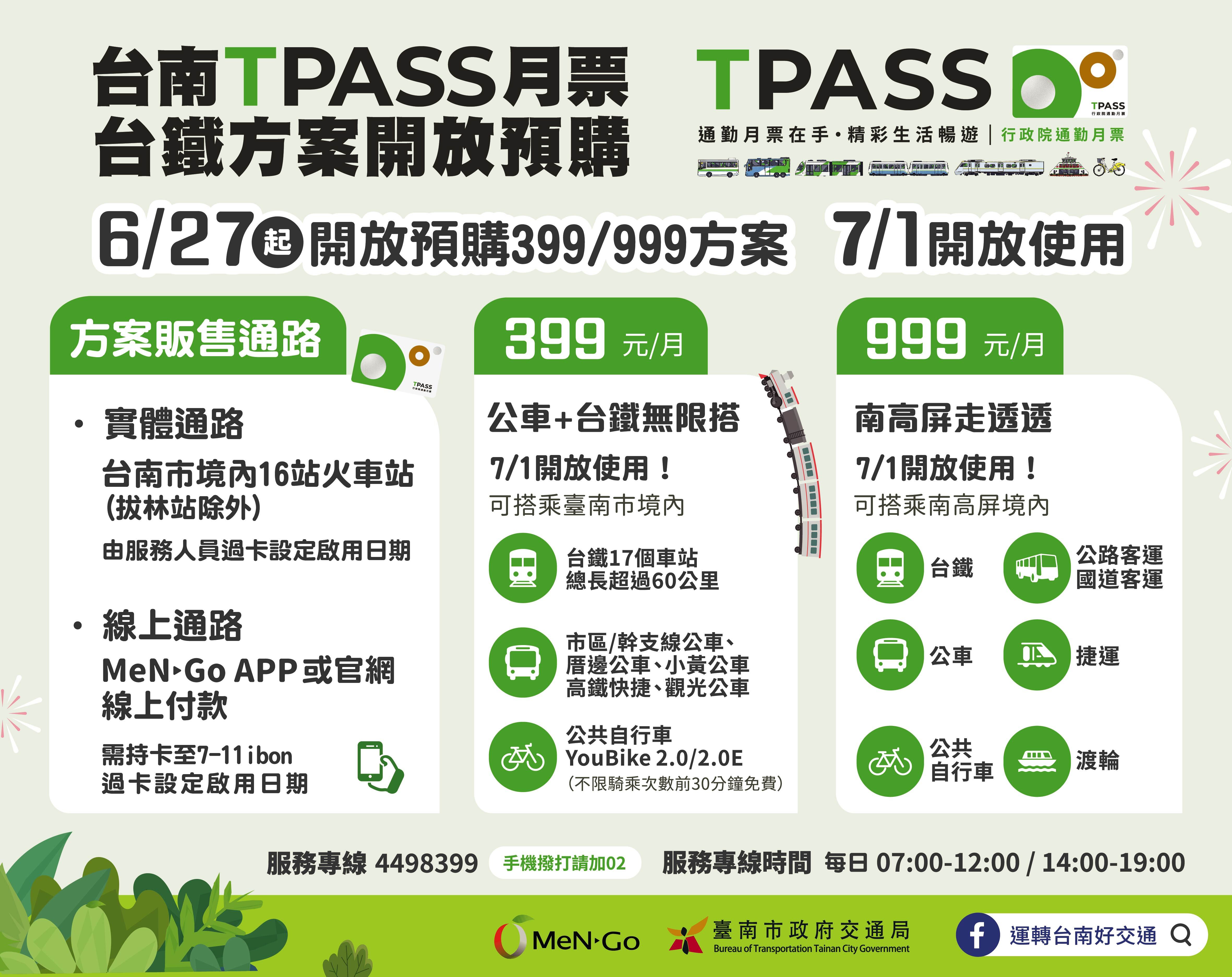 台南人超省！TPASS月票「搭台鐵2方案」預購中 7／1正式啟用 - ENews新聞網